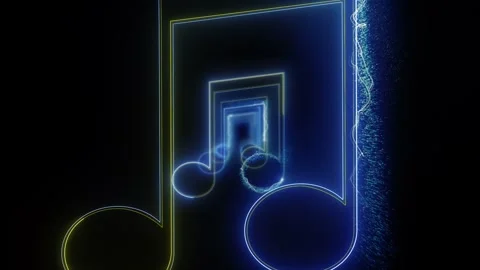 Neon Musical Notes Animation Background,... | Stock Video | Pond5