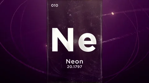 Neon (Ne) symbol chemical element of the... | Stock Video | Pond5