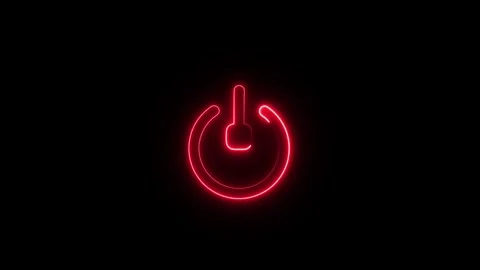 neon New Power button turning on and off... | Stock Video | Pond5