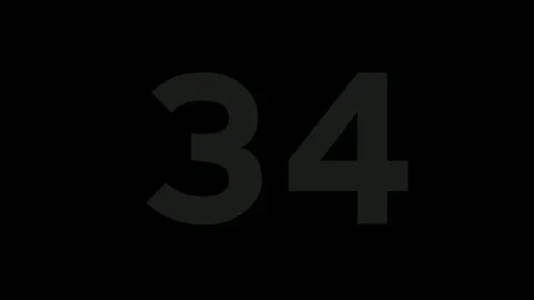 Neon number 34 thirty four sign symbol m... | Stock Video | Pond5