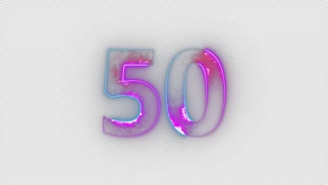 Neon number 50 with alpha channel, numbe... | Stock Video | Pond5
