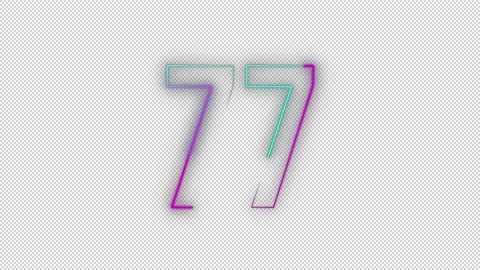 Neon number 77 with alpha channel, neon ... | Stock Video | Pond5