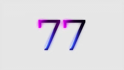 Neon number 77 with alpha channel, neon ... | Stock Video | Pond5