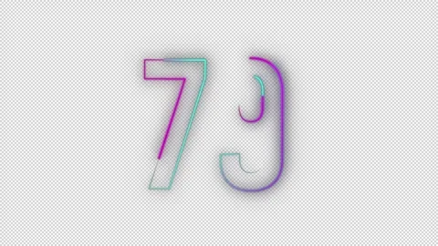 Neon number 79 with alpha channel, neon ... | Stock Video | Pond5