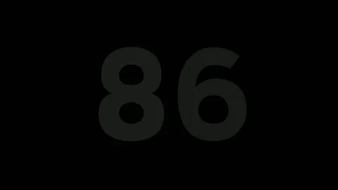 Neon number 86 eighty six sign symbol mo... | Stock Video | Pond5