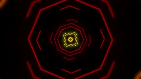 Neon Octagon Club Visuals Animation | Stock Video | Pond5