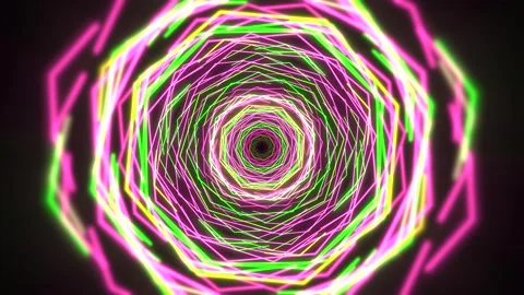 Neon Octagon Shape Vj Loops Animation | Stock Video | Pond5