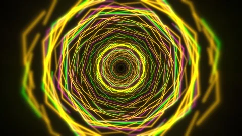 Neon Octagon Shape Vj Loops Animation Ba... | Stock Video | Pond5