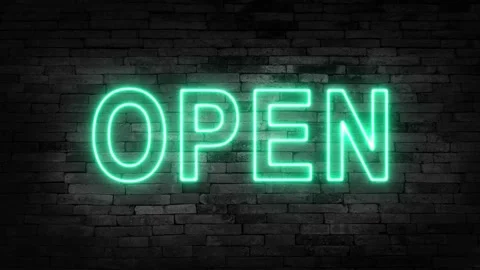 Neon open now Animated sign.neon effect.... | Stock Video | Pond5