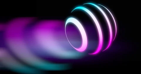 Neon orb glowing light represents a futu... | Stock Video | Pond5