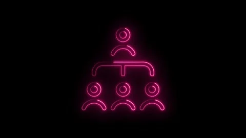 Neon organization chart animation on bla... | Stock Video | Pond5