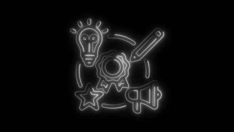 Neon outline animation of idea,quality,d... | Stock Video | Pond5