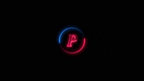Neon P letter intro animated black backg... | Stock Video | Pond5