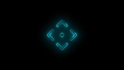Neon pan mode icon glowing black backgro... | Stock Video | Pond5