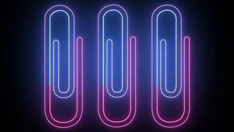 Neon Paper Clips in trendy stylish color... | Stock Video | Pond5