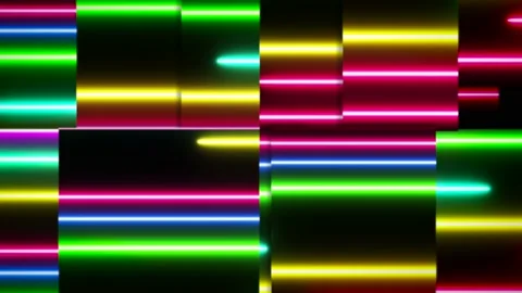 Neon Passing Lines Blocks Vj Loop | Stock Video | Pond5