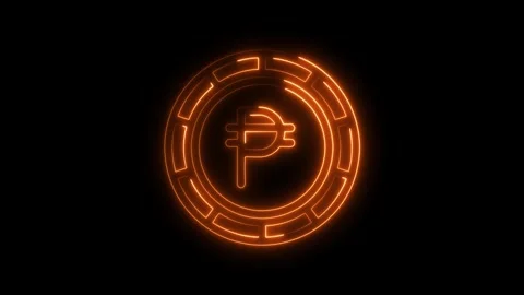 Neon philippine peso symbol animation on... | Stock Video | Pond5