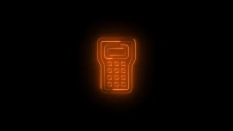 Neon pin pad icon glowing black backgrou... | Stock Video | Pond5