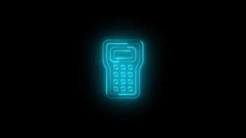 Neon pin pad icon glowing black backgrou... | Stock Video | Pond5
