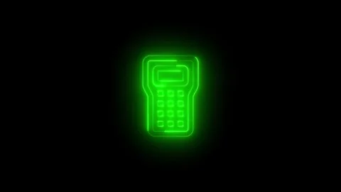 Neon pin pad icon glowing black backgrou... | Stock Video | Pond5