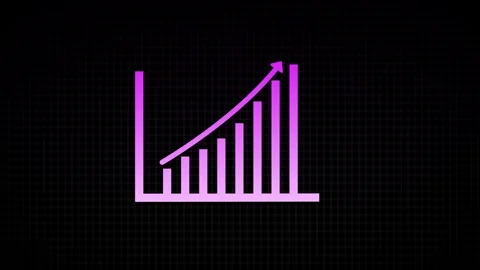 Neon pink bar graph animated on a dark g... | Stock Video | Pond5