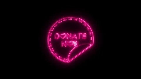 Neon pink donate now button animated on ... | Stock Video | Pond5