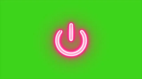 Neon Pink Line Power Button Animation | Stock Video | Pond5