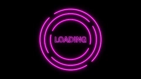 Neon pink loading text with circular pro... | Stock Video | Pond5