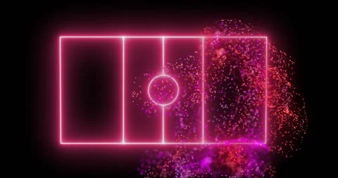 Neon pink soccer field lines with colorf... | Stock Video | Pond5