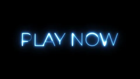 Neon Play Now Text on Black Background | Stock Video | Pond5
