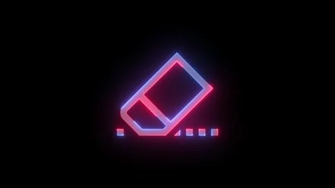 Neon point erase icon blue red color glo... | Stock Video | Pond5