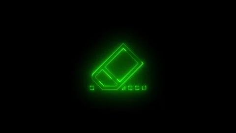 Neon point erase icon glowing black back... | Stock Video | Pond5