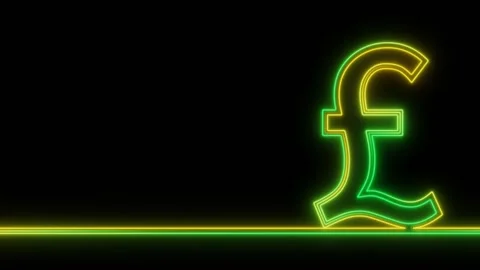 Neon pound sign loop animation on a blac... | Stock Video | Pond5