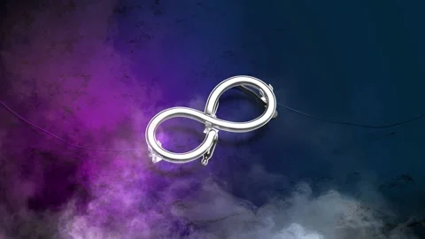 Neon purple infinity sign glowing on mar... | Stock Video | Pond5