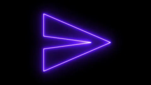 Neon purple play button icon animated on... | Stock Video | Pond5