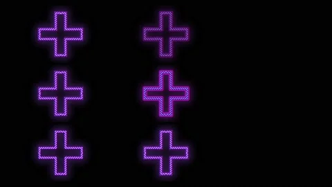Neon purple plus sign pattern on black g... | Stock Video | Pond5