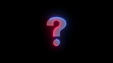 Neon Question mark icon blue red color g... | Stock Video | Pond5