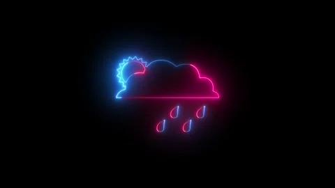 Neon Rain icon blue pink color animation... | Stock Video | Pond5