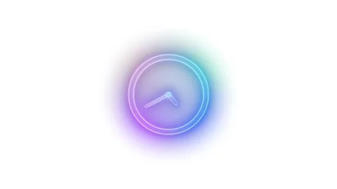 Neon Rainbow Clock Isolated Animation on... | Stock Video | Pond5
