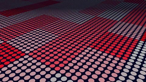 Neon rainbow dots pattern in rows on bla... | Stock Video | Pond5