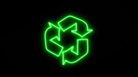 Neon Recycling Sign v2 | Stock Video | Pond5