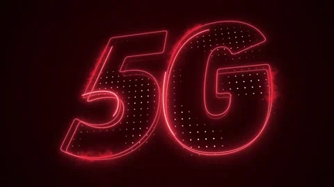 Neon Red 5G Mobile Data Internet Icon 3D... | Stock Video | Pond5