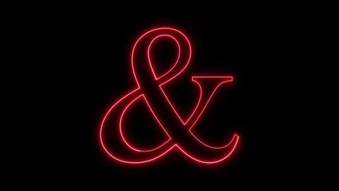 Neon red ampersand symbol glowing in a a... | Stock Video | Pond5