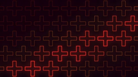 Neon red crosses pattern on dark black s... | Stock Video | Pond5