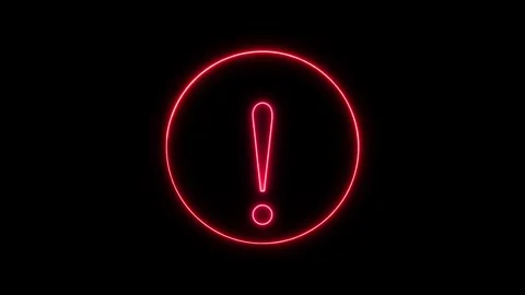 Neon red exclamation mark glowing animat... | Stock Video | Pond5