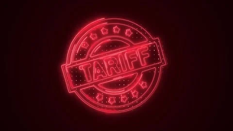 Neon Red Tariff Sign Borders Outline Loo... | Stock Video | Pond5