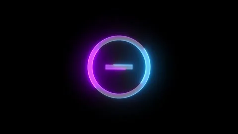 Neon remove icon cyan purple color glowi... | Stock Video | Pond5
