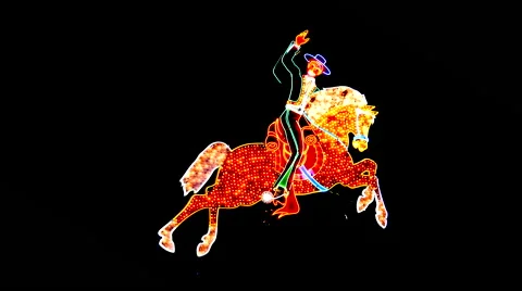 Neon Rodeo Cowboy Riding Animated Buckin... | Stock Video | Pond5
