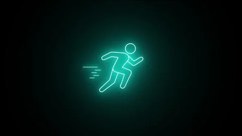 Neon running Icon animation. traffic lig... | Stock Video | Pond5