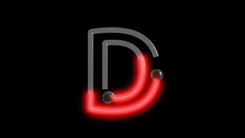 Neon script word Themed Font Letter D | Stock Video | Pond5